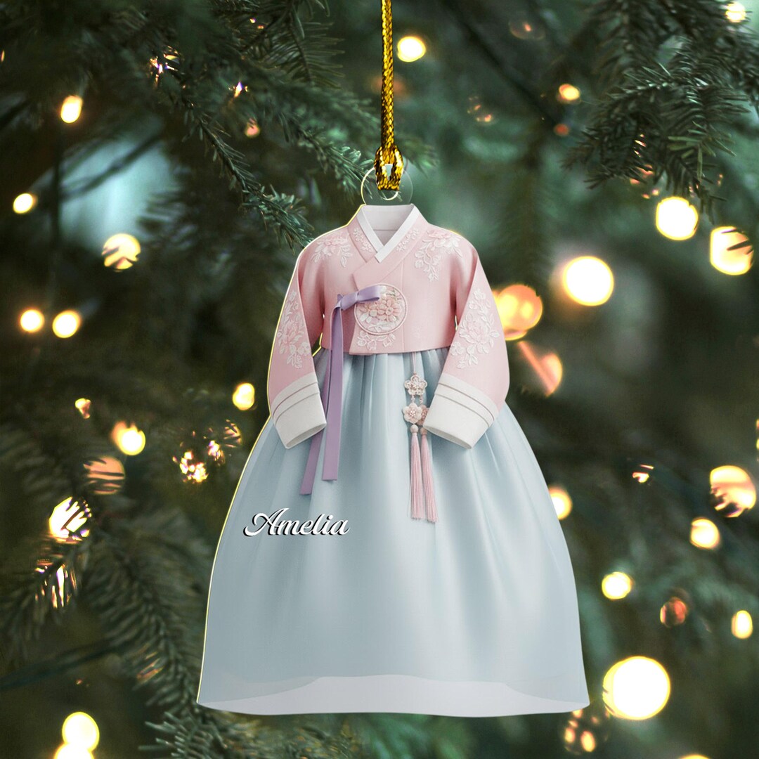 Personalized Korean Hanbok Dress Acrylic Ornament, Hanbok Ornament ...