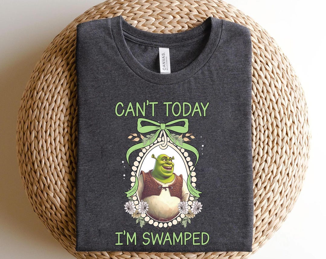 Shrek Bow Floral Shirt, Can't Today I'm Swamped Shrek Funny Trending ...