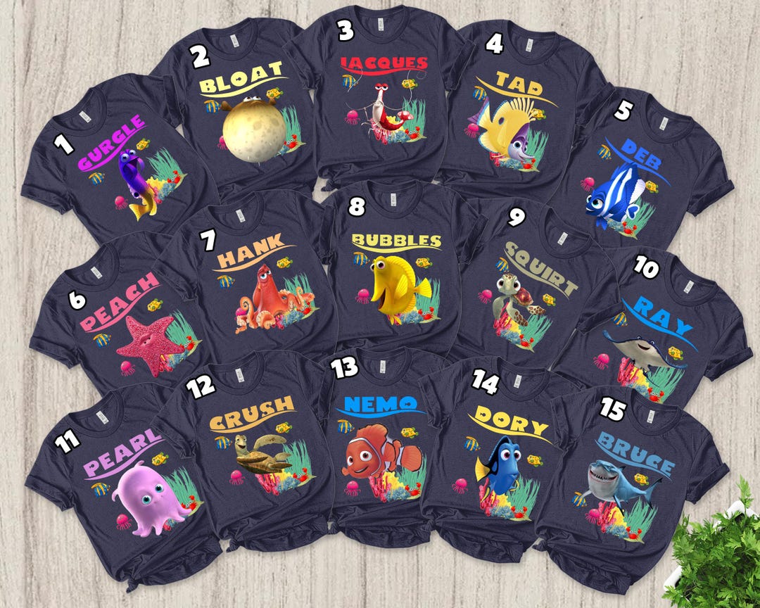 Finding Nemo Characters Shirts, Nemo Shirts, Dory Shirt, Disneyland ...