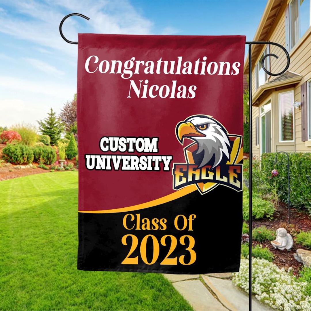 College Garden Flag, Graduation Flag, Custom College Flag, Class of ...