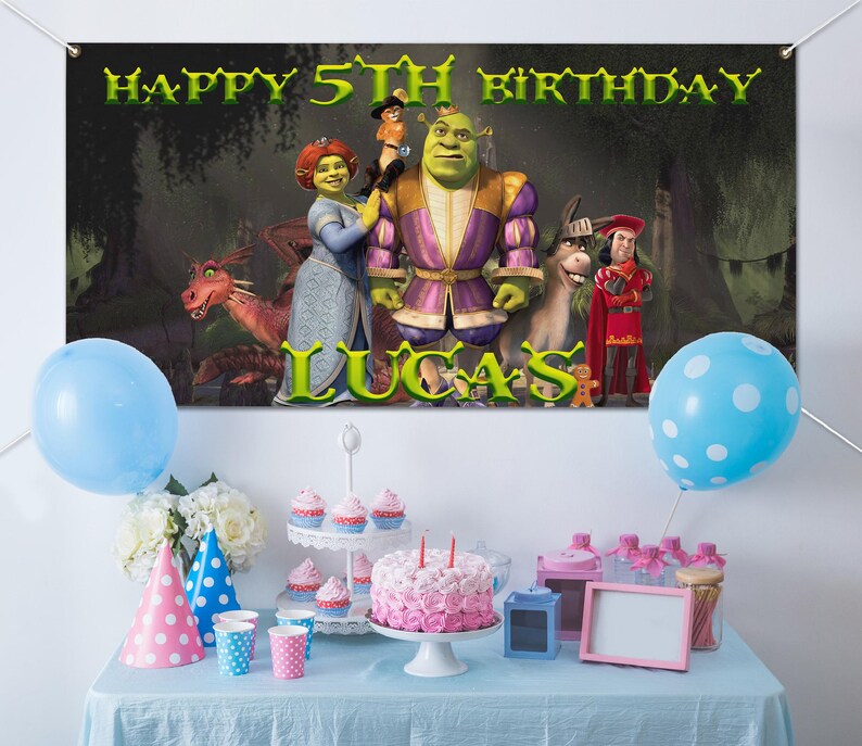 Shrek Family Birthday Backdrop/shrek Birthday Banner/shrek Backdrop ...