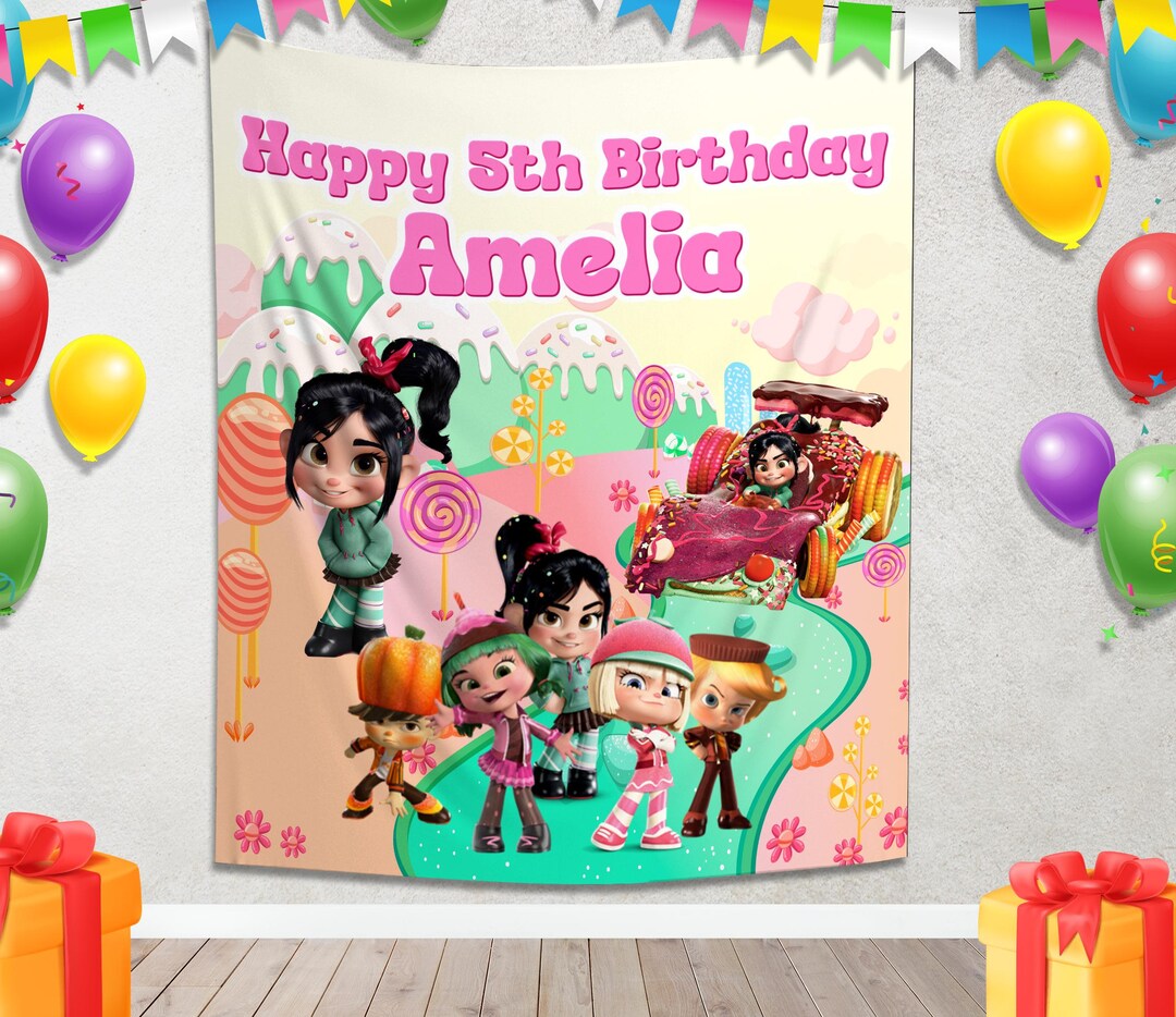 Vanellope Wreck It Ralph Birthday Backdrop/wreck It Ralph Vanellope ...