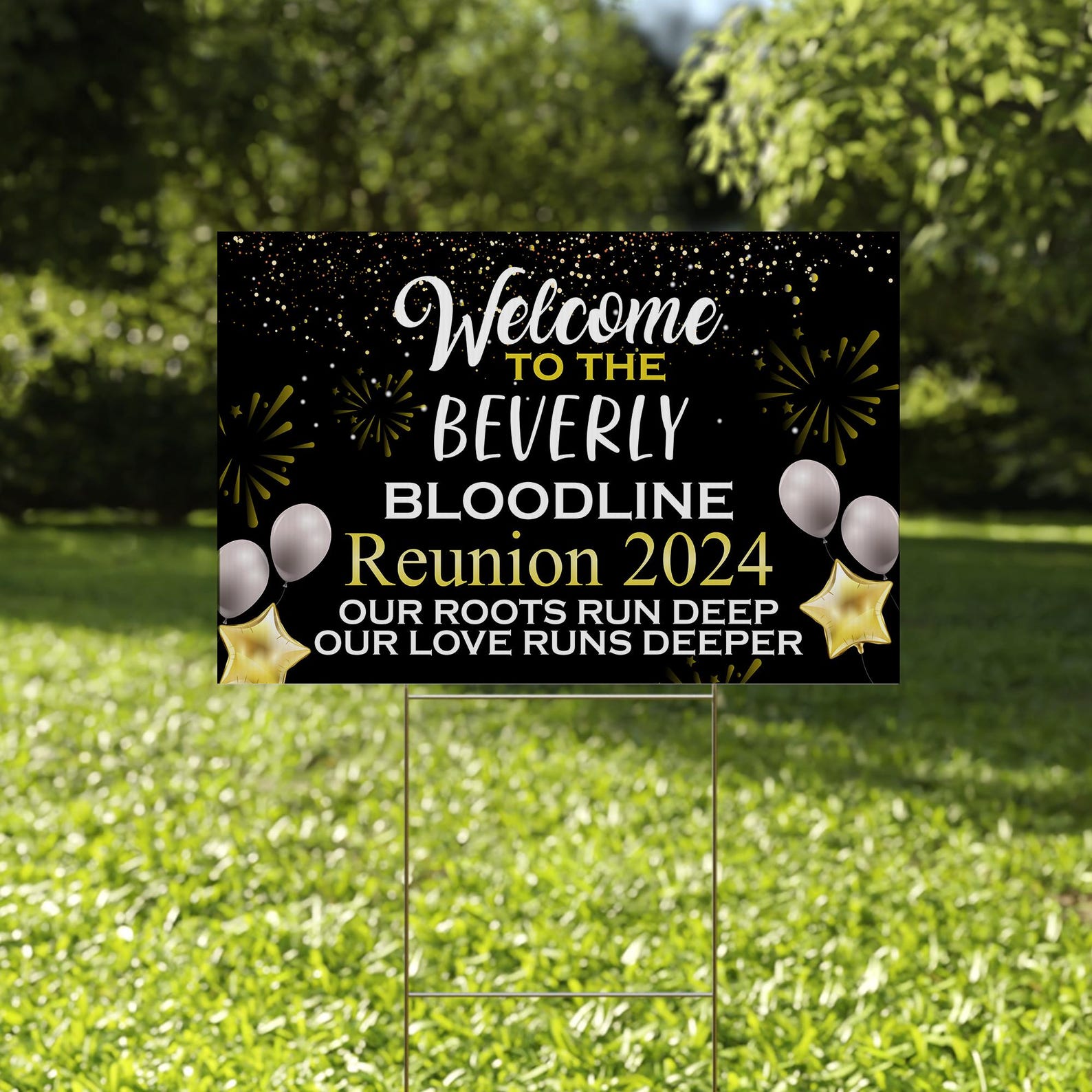 Custom Family Reunion Yard Sign With H Stake, Any Color, Any Text ...