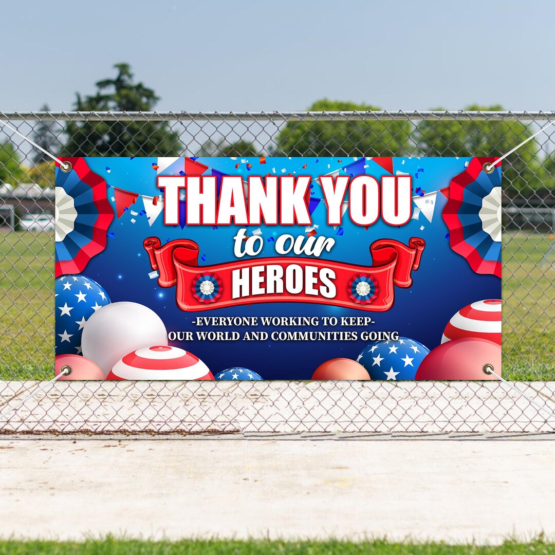 Thank You to Our Heroes Banner/patriotic Happy Veterans Day Backdrop ...
