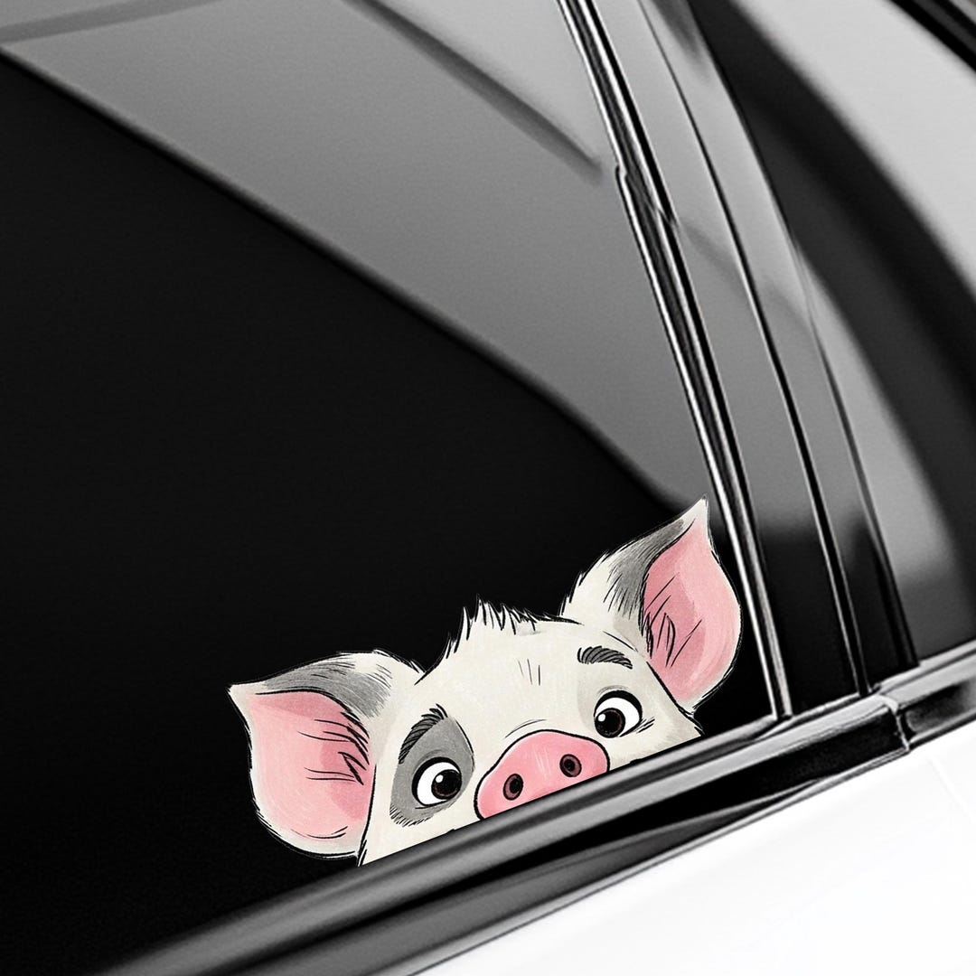 Hei Hei Pua Pua Kakamora Peeker Sticker – Funny Chicken Peeking Car ...