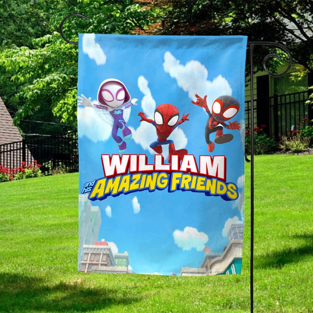 Spidey and His Amazing Friends Birthday Garden Flag, Spidey ...
