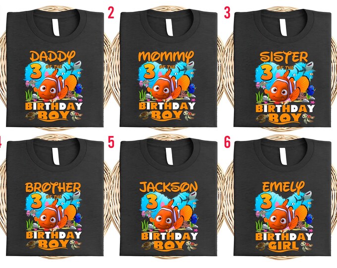 Finding Nemo Birthday Shirt/finding Nemo Family Birthday Shirt/custom ...