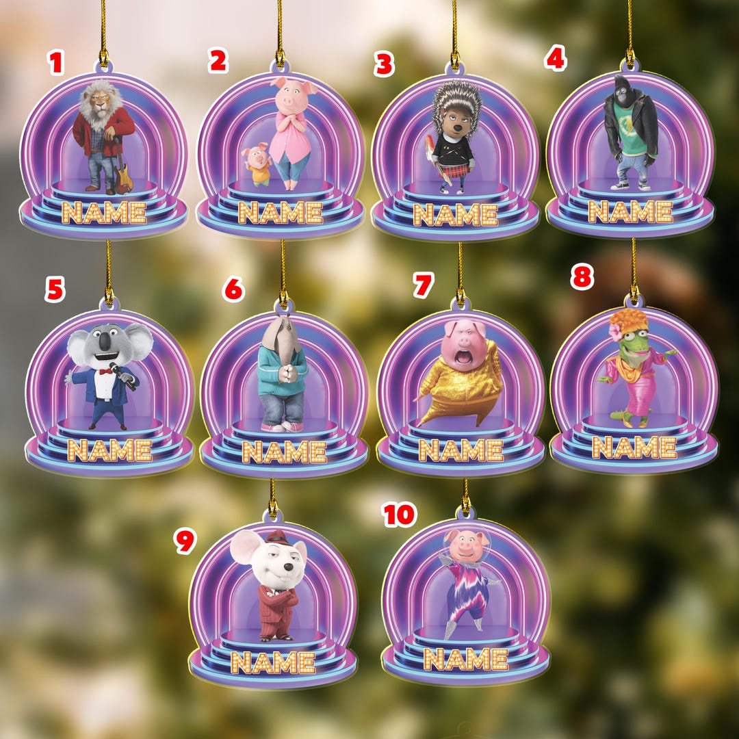 Custom Name Sing Movie Characters Ornament, Sing Movie Birthday Gift ...