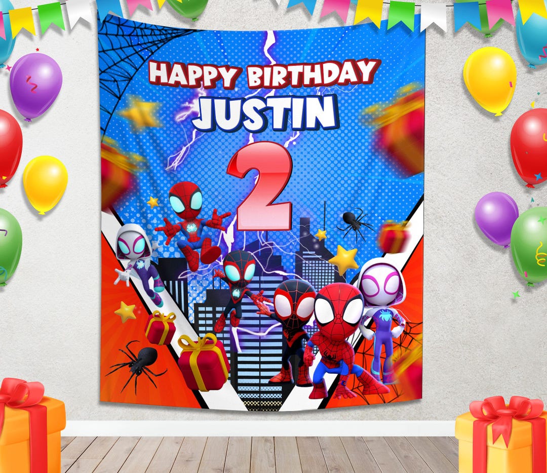 Spidey Amazing Friends Birthday Party Backdrop/spiderman Birthday ...