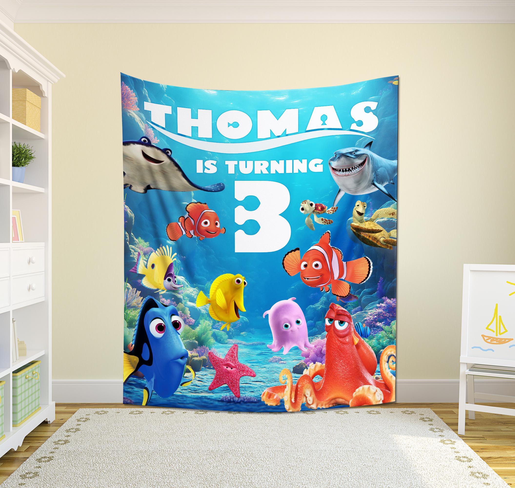 Finding Nemo Birthday Backdrop, Finding Nemo Banner, Finding Nemo Party ...