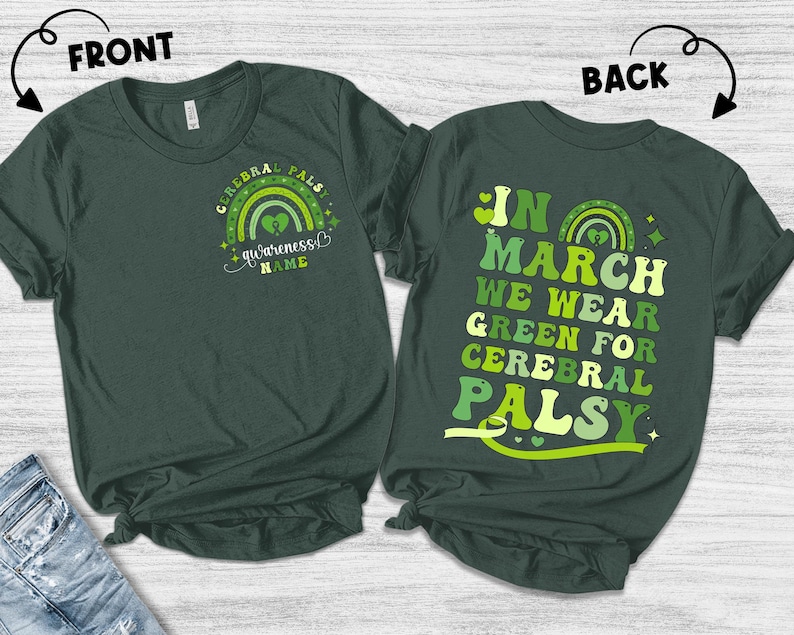 Cerebral Palsy Awareness Shirt/green Ribbon Shirt/disease Awareness Tee ...