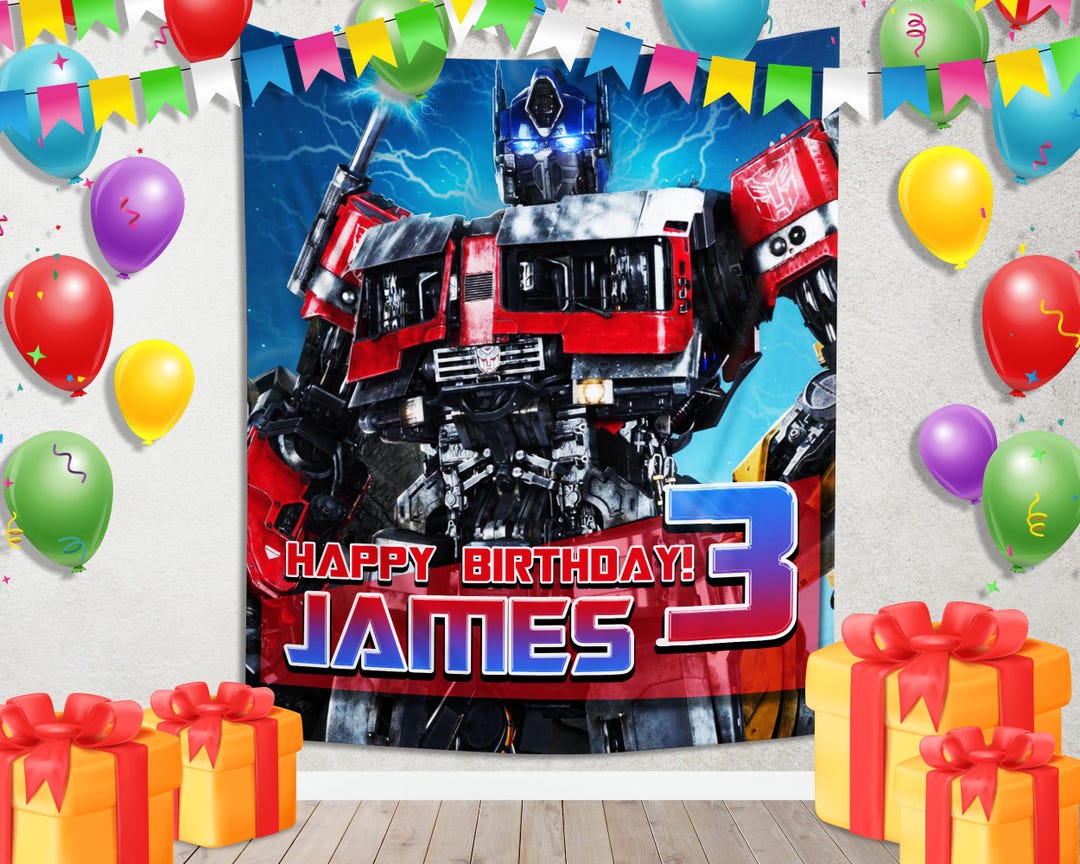 Transformers Birthday Party Backdrop/transformers Birthday Banner ...