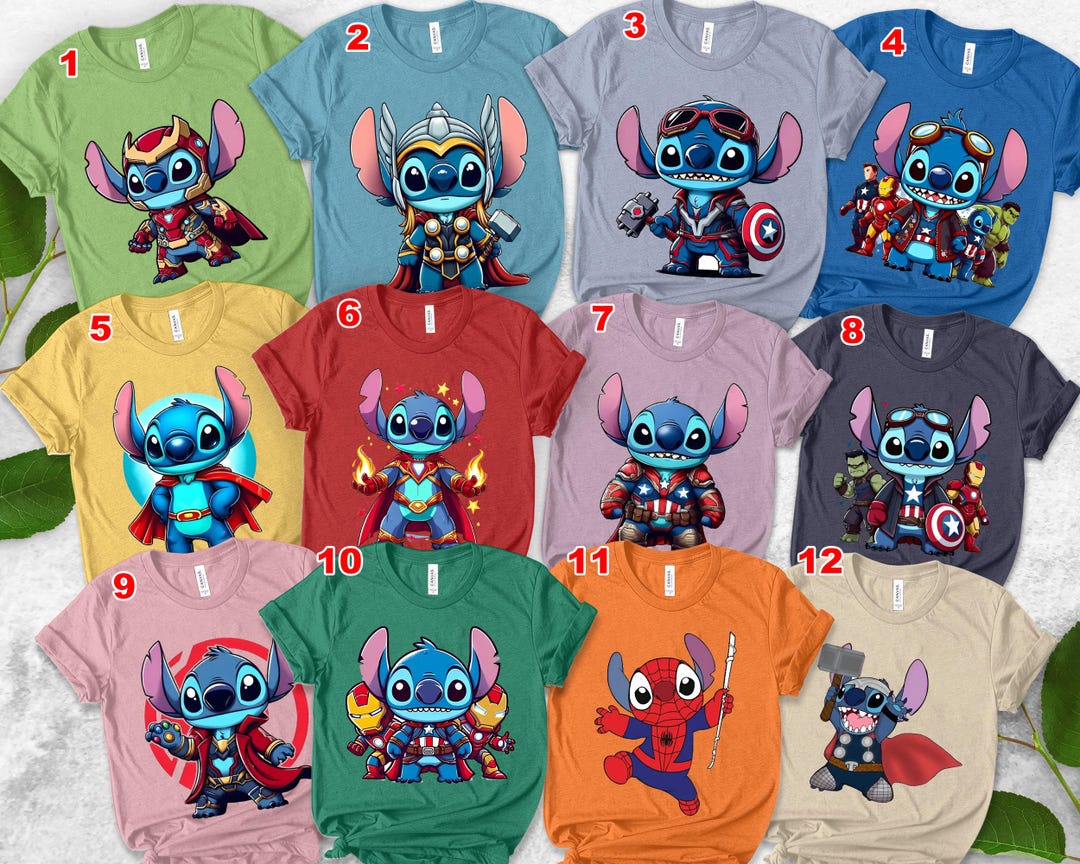 Disney Superhero Stitch Shirt, Custom Marvel Hulk Spiderman Captain ...