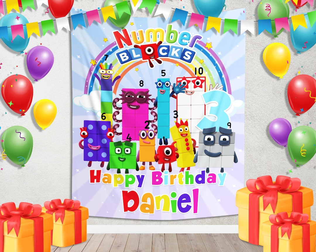 Numberblocks Birthday Backdrop/numberblocks Birthday Banner ...