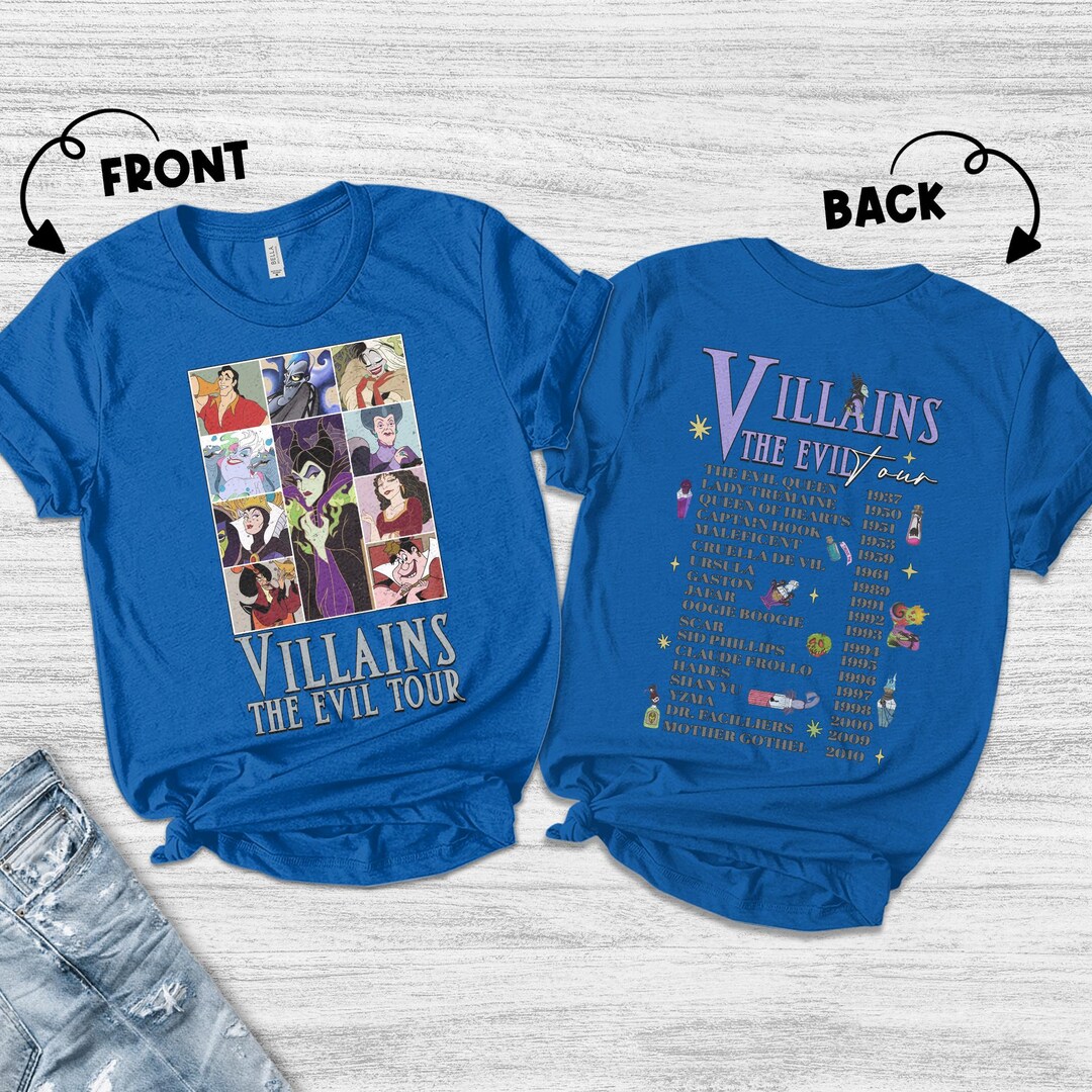 Vintage Disney Villains Evil Tour Shirt, Disney Evil Friends 2025 ...