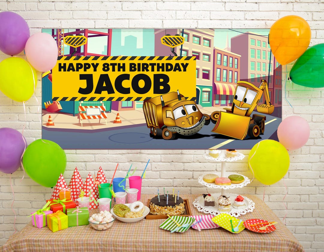 The Stinky and Dirty Show Birthday Banner, Personalized Party Backdrop ...