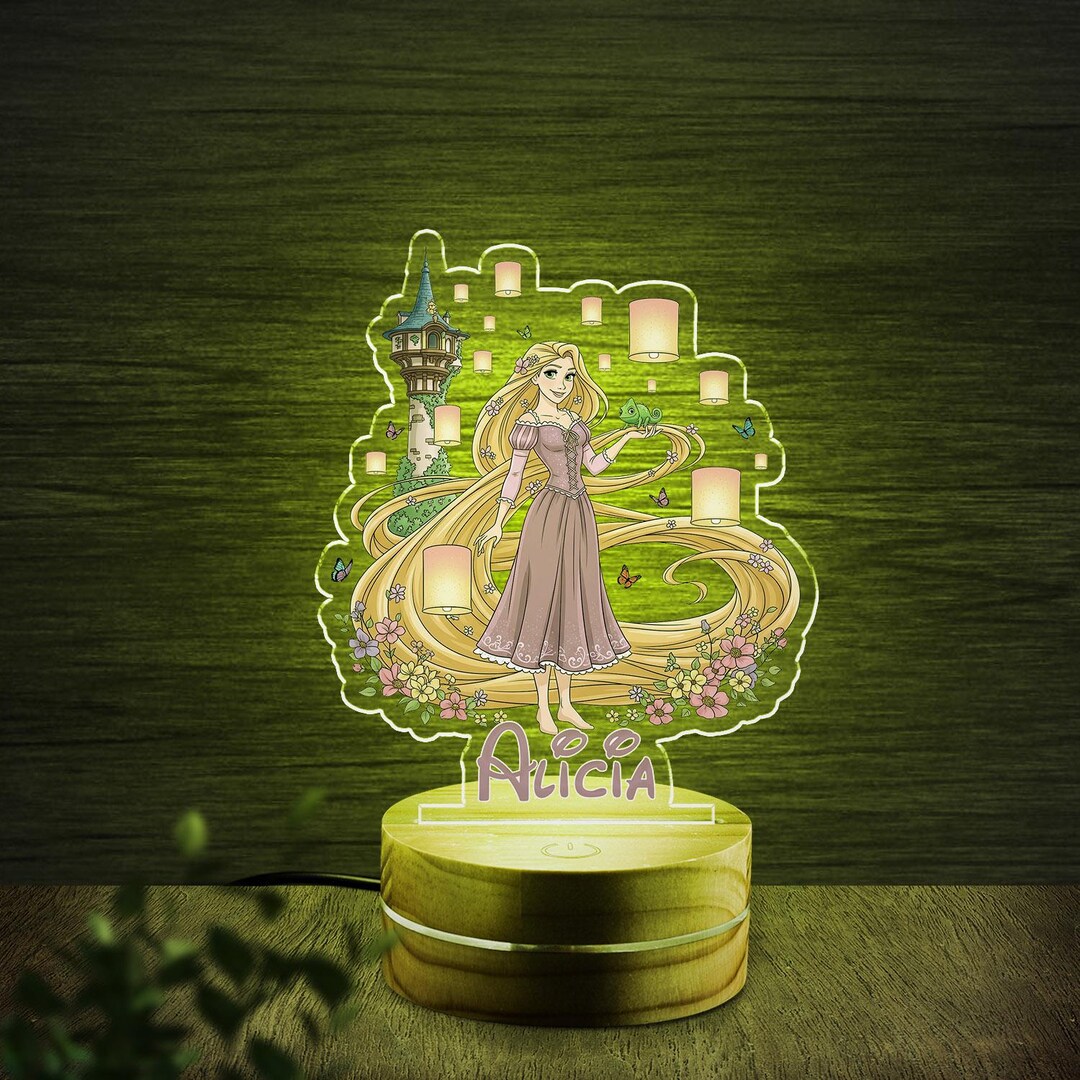 Tangled Princess Rapunzel Night Light/rapunzel Customized Night Light ...