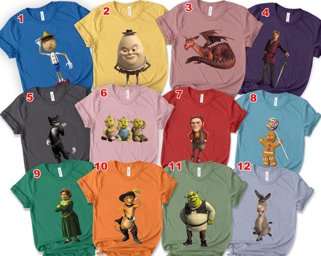 Shrek Group Matching T-shirt, Personalized Shrek Birthday Family Shirt ...