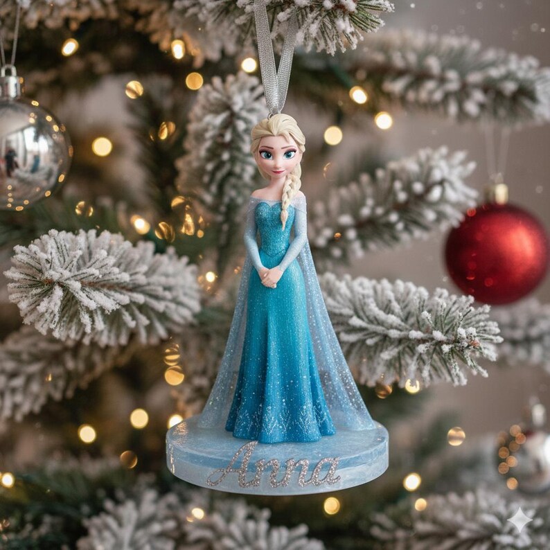 Personalized Elsa 2D Flat Ornament, Frozen Elsa, Elsa Christmas ...