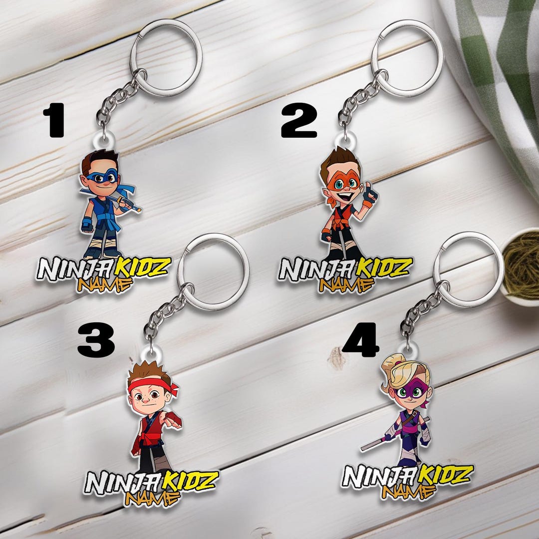 Personalized Ninja Kidz Keychain/ninja Kidz Birthday Keychain/baby Girl ...