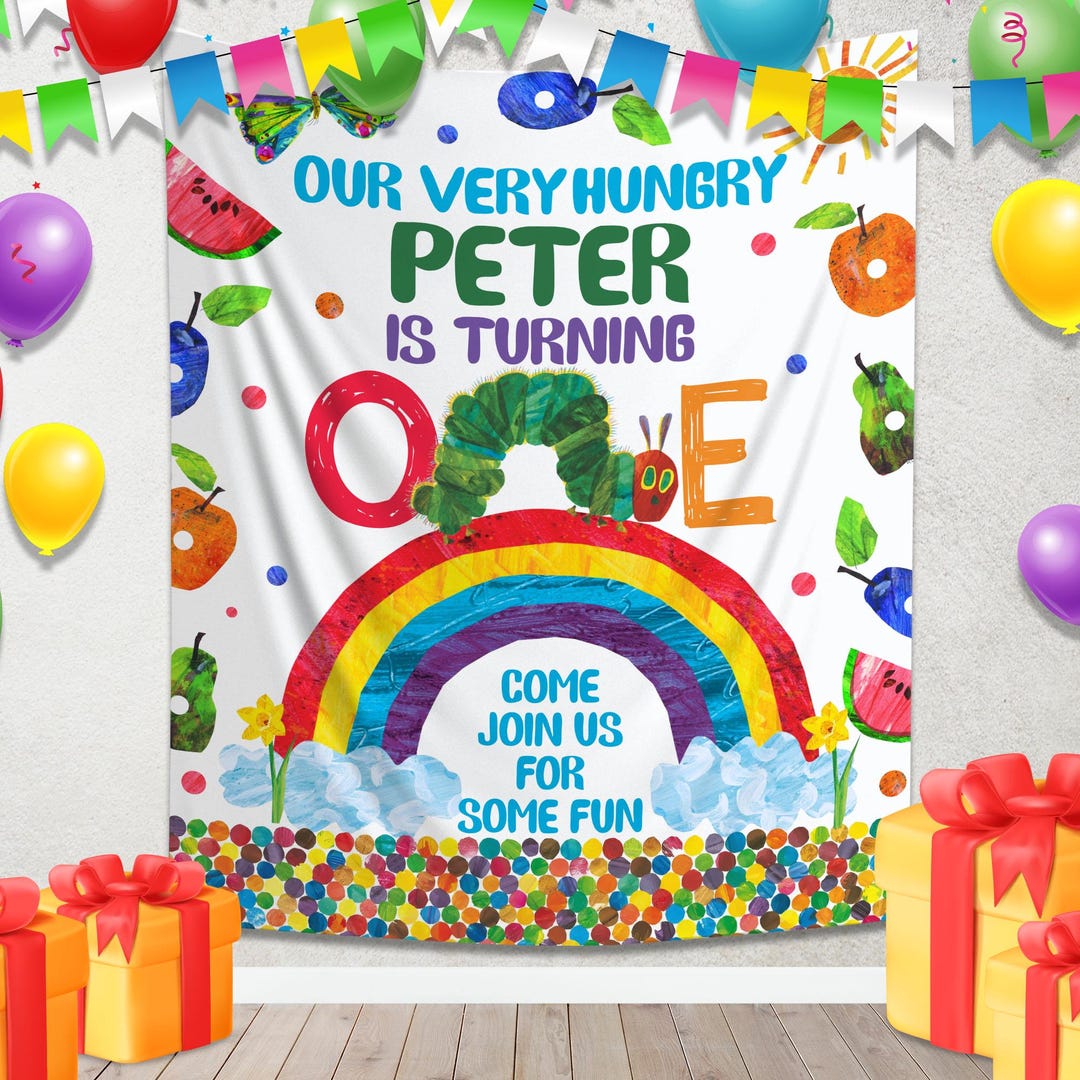 Hungry Caterpillar Birthday Backdrop/hungry Caterpillar Birthday Banner ...