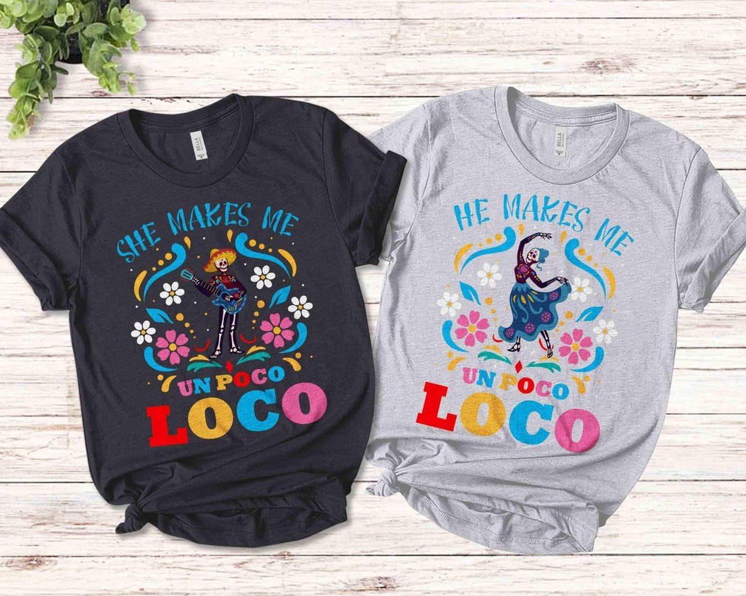 Funny Family Coco Couple Mickey Head Shirt, He She Makes Me Un Poco ...
