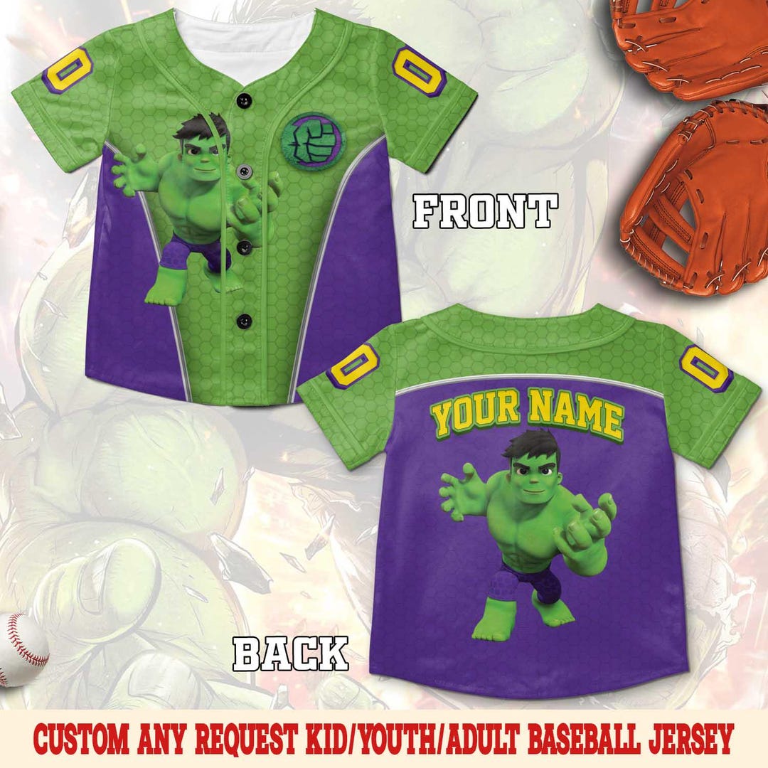 Custom Marvel Hulk Collection Baseball Jersey/hulk Superhero Jersey ...