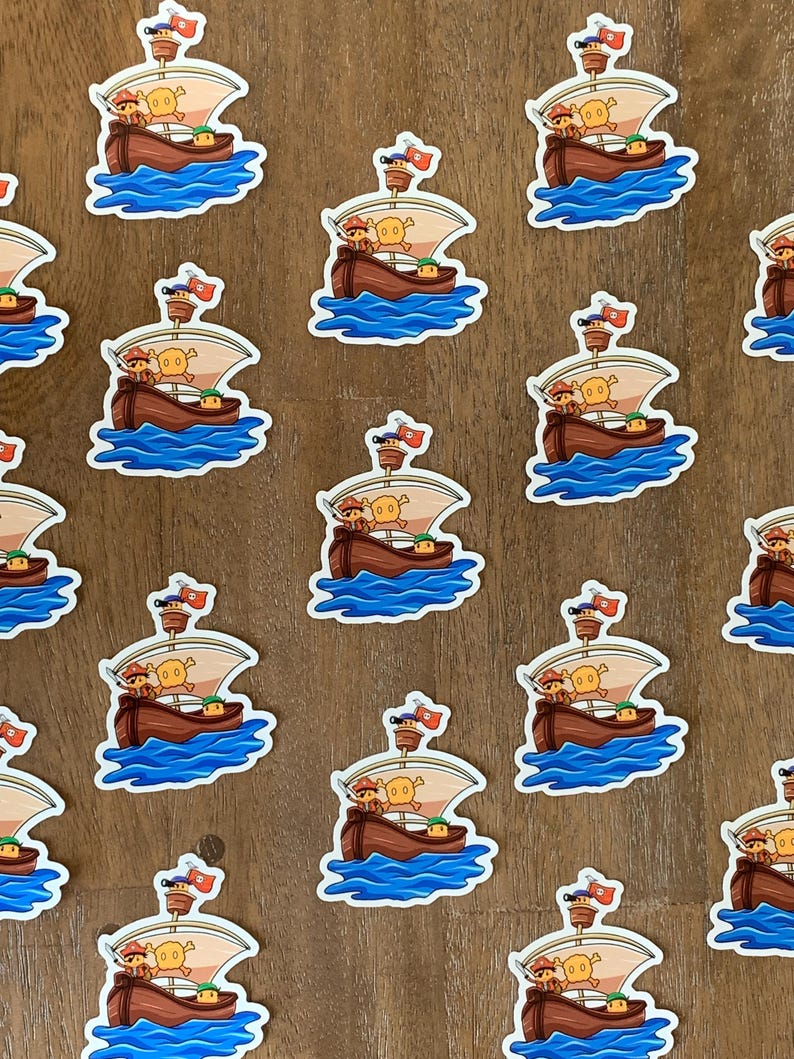 Pirate Ship Sticker, Tater Tot Sticker, Cute Sticker, Pirate Ship Tots ...