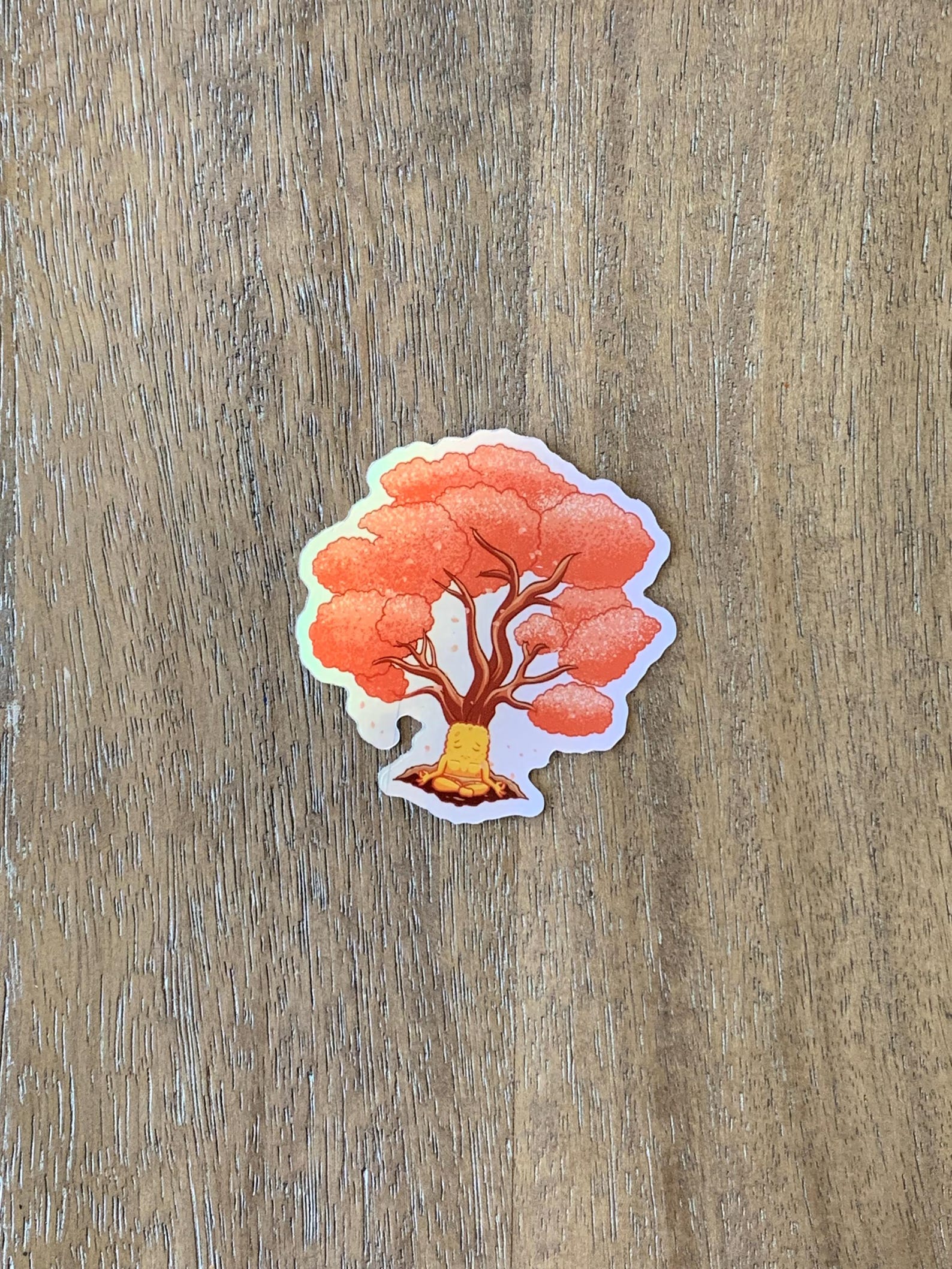 Holographic Meditation Sticker, Holographic Cherry Blossom Sticker ...