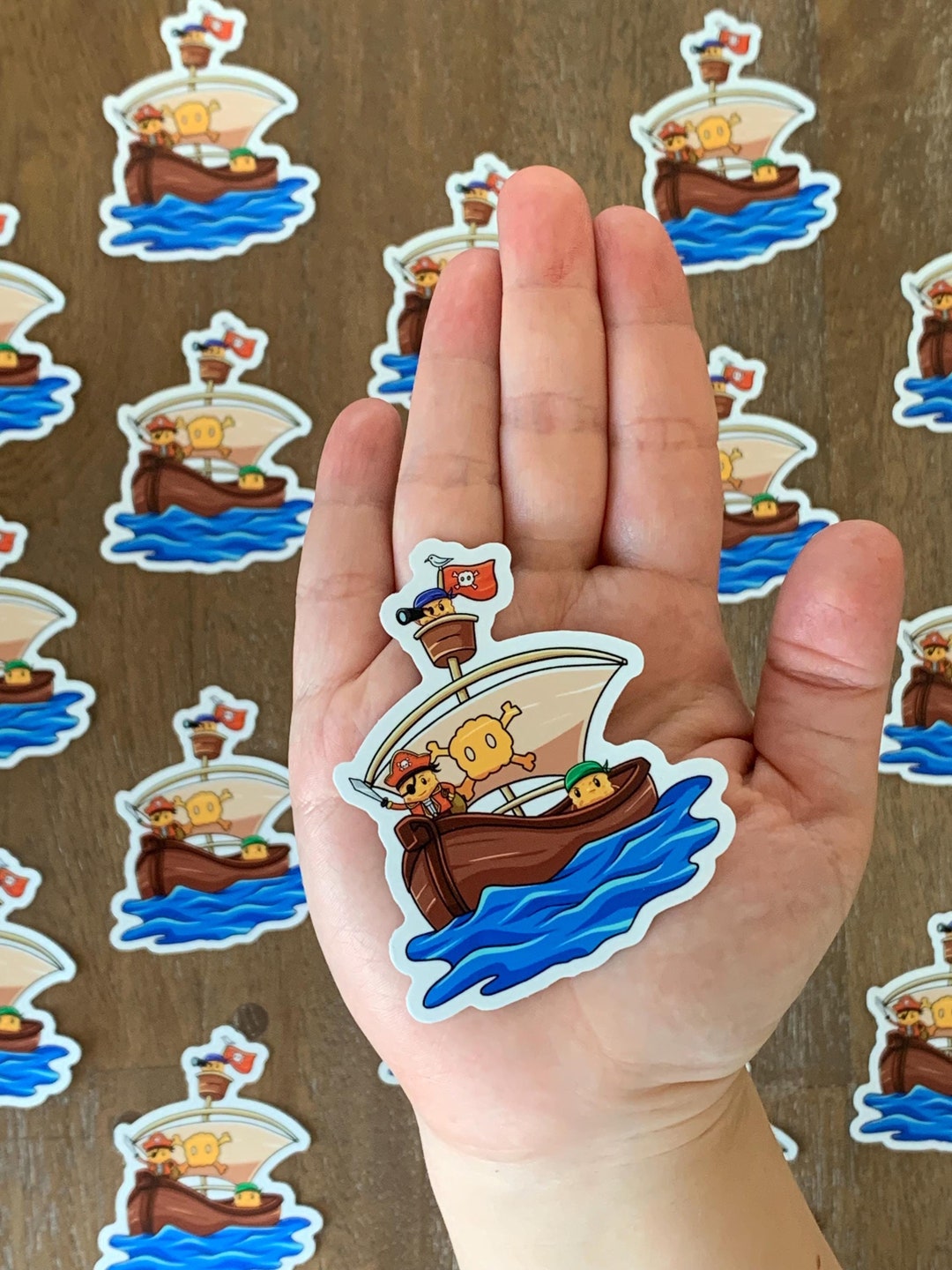 Pirate Ship Sticker, Tater Tot Sticker, Cute Sticker, Pirate Ship Tots ...