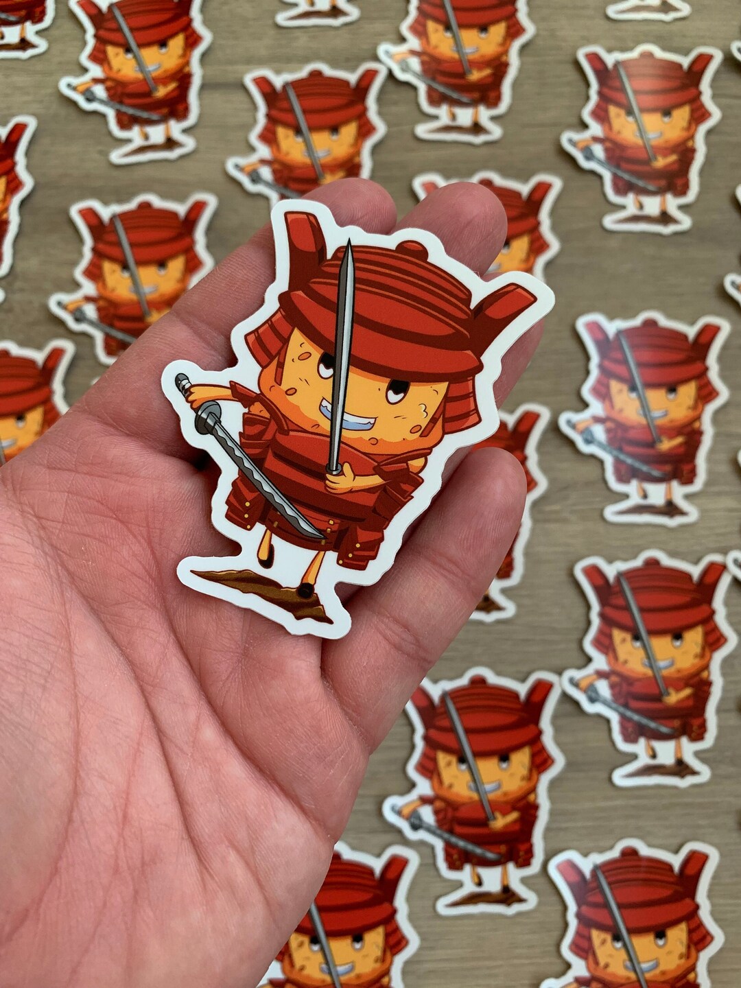 Samurai Sticker, Warrior Sticker, Tater Tot Sticker, Cute Sticker ...