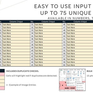 Custom Bingo Excel Template: Unlimited Unique Cards and Draw Board ...