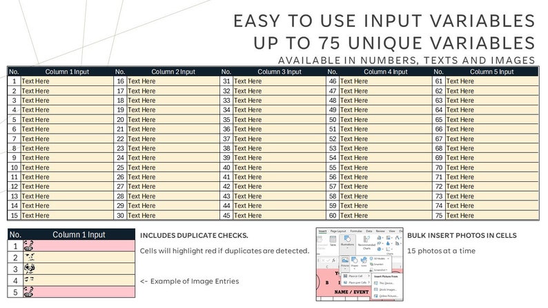 Custom Bingo Excel Template: Unlimited Unique Cards and Draw Board ...