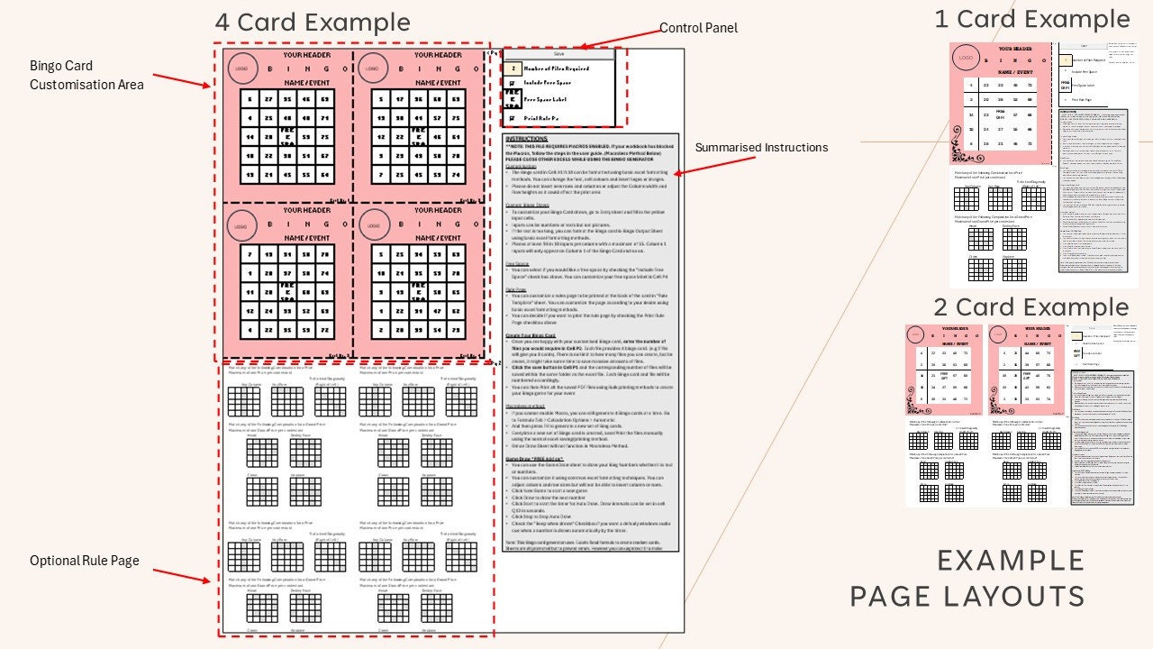 Custom Bingo Excel Template: Unlimited Unique Cards and Draw Board ...