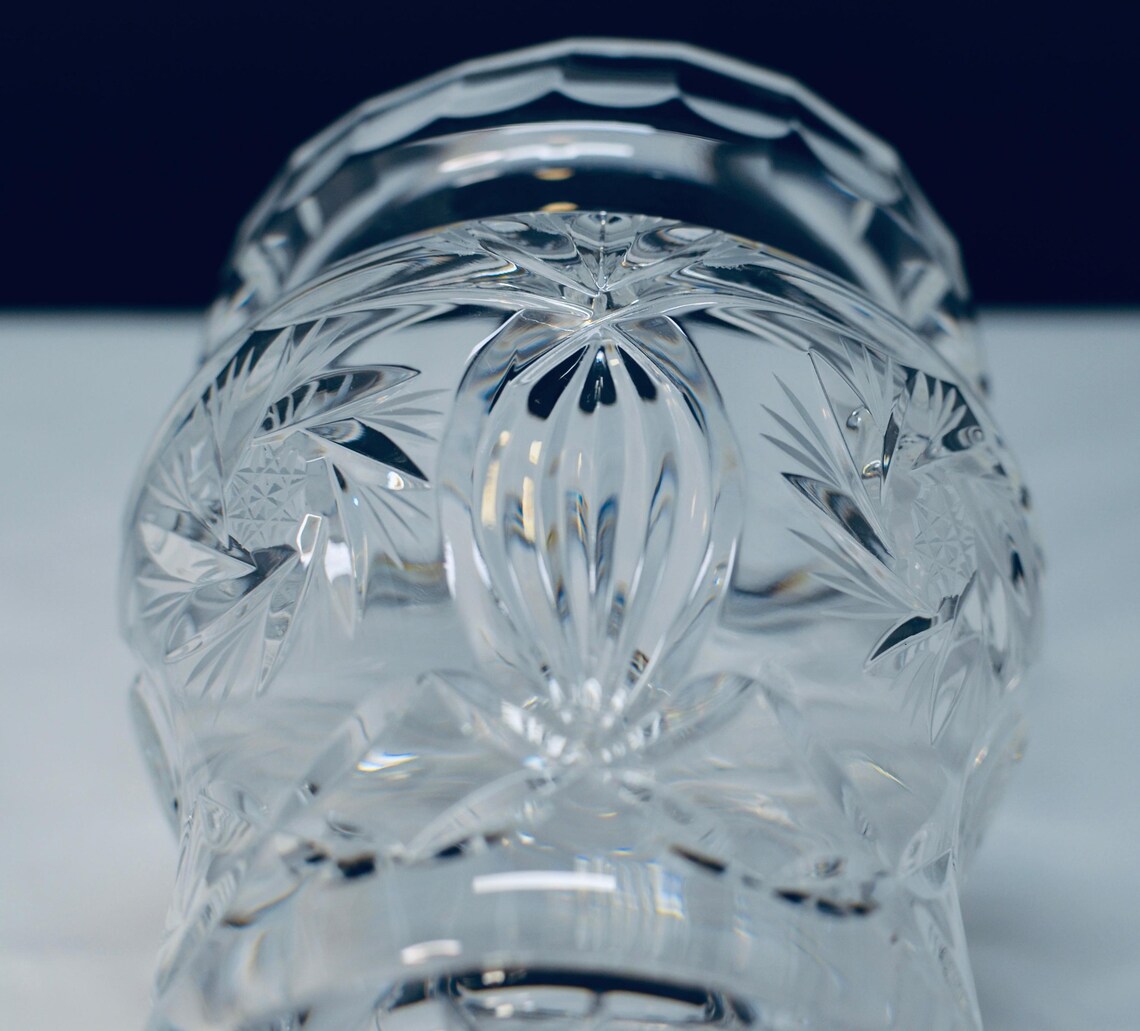 Violetta Pinwheel Crystal Jam Jelly Honey Jar W/ Lid & Spoon Cut Clear ...