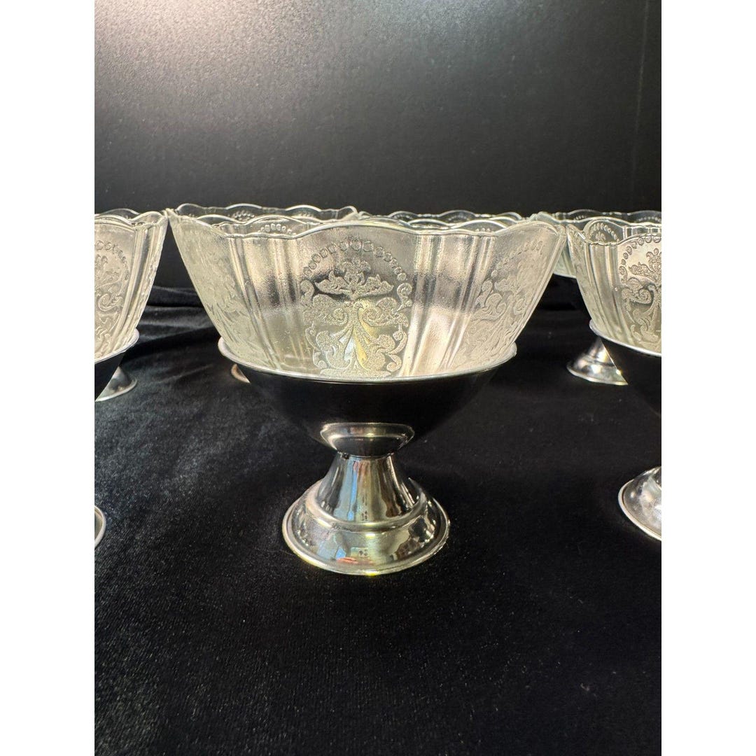 Macbeth-evans American Sweetheart Clear Depression Glass Dessert Dishes ...