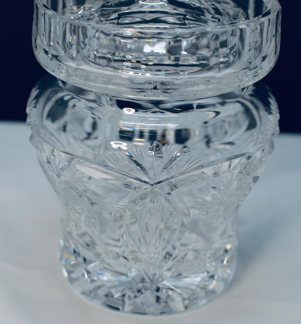 Violetta Pinwheel Crystal Jam Jelly Honey Jar W/ Lid & Spoon Cut Clear ...