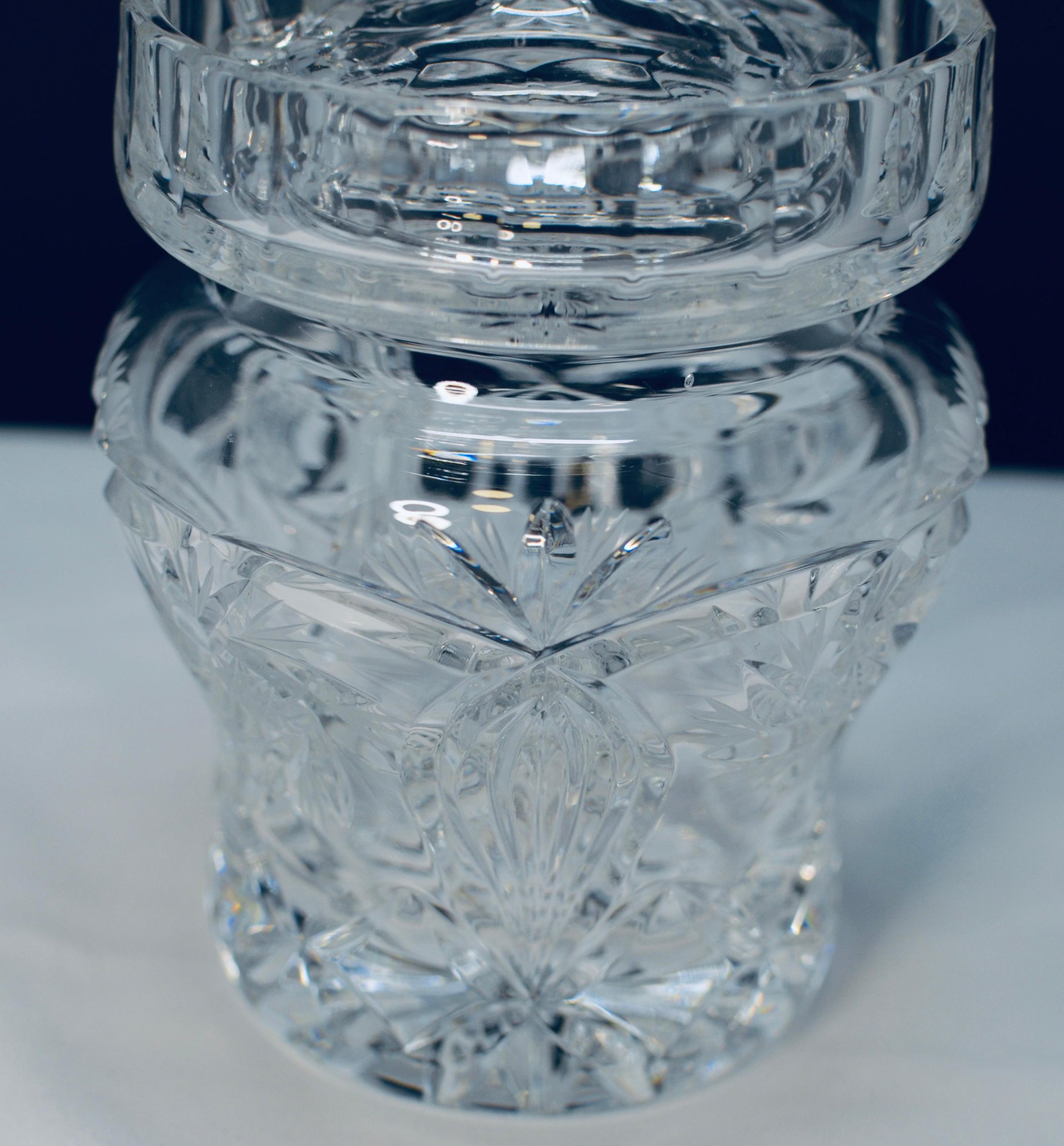 Violetta Pinwheel Crystal Jam Jelly Honey Jar W/ Lid & Spoon Cut Clear ...