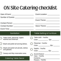 On and off Site Event Catering Checklist - Etsy