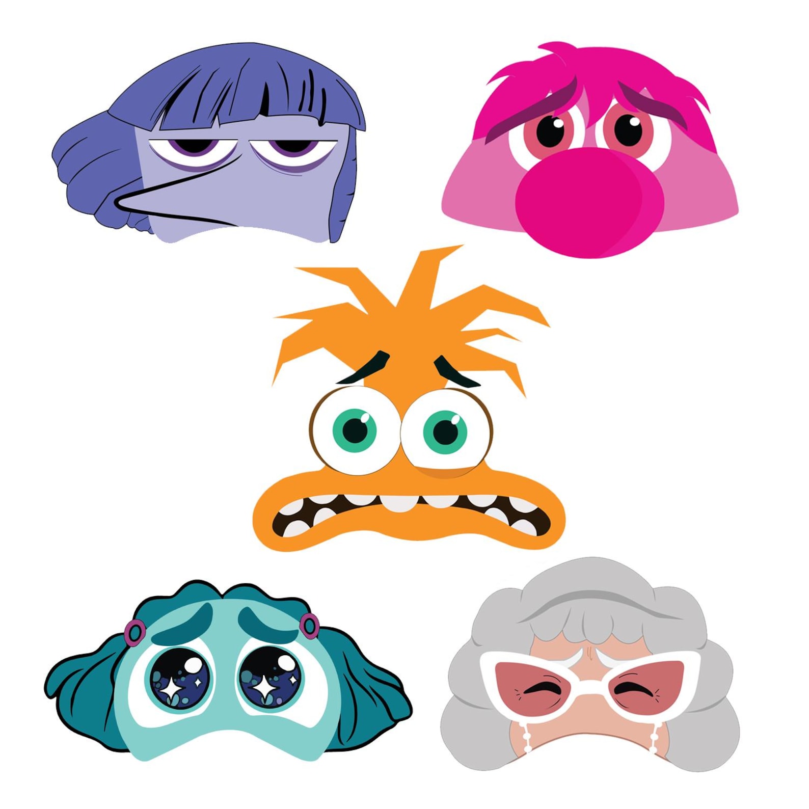 Inside Out 2 Printable Masks - Etsy