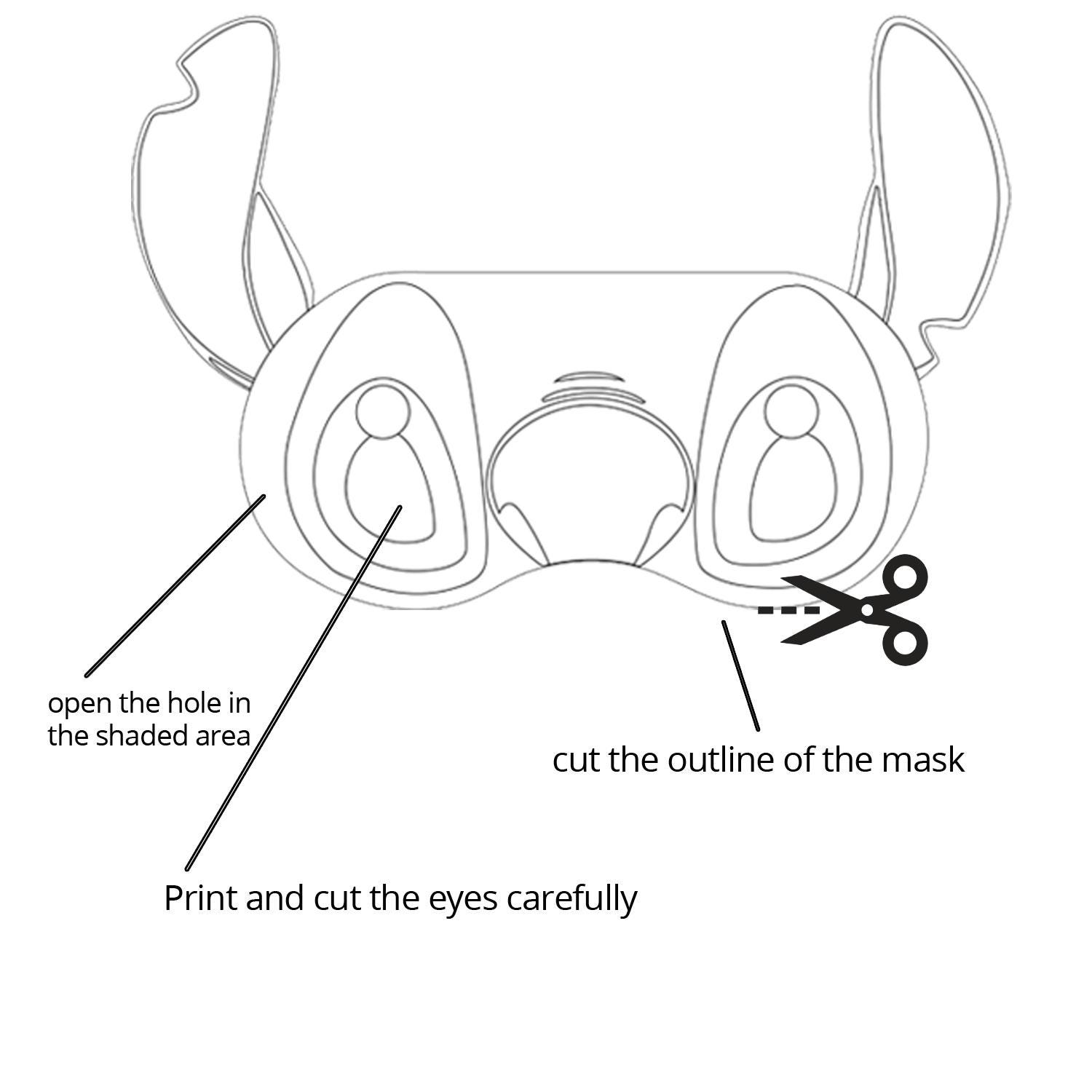 Printable Movie Masks to Color - Stitch - Etsy