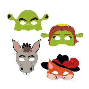 Ogre, Donkey and Cat Printable Mask - Etsy