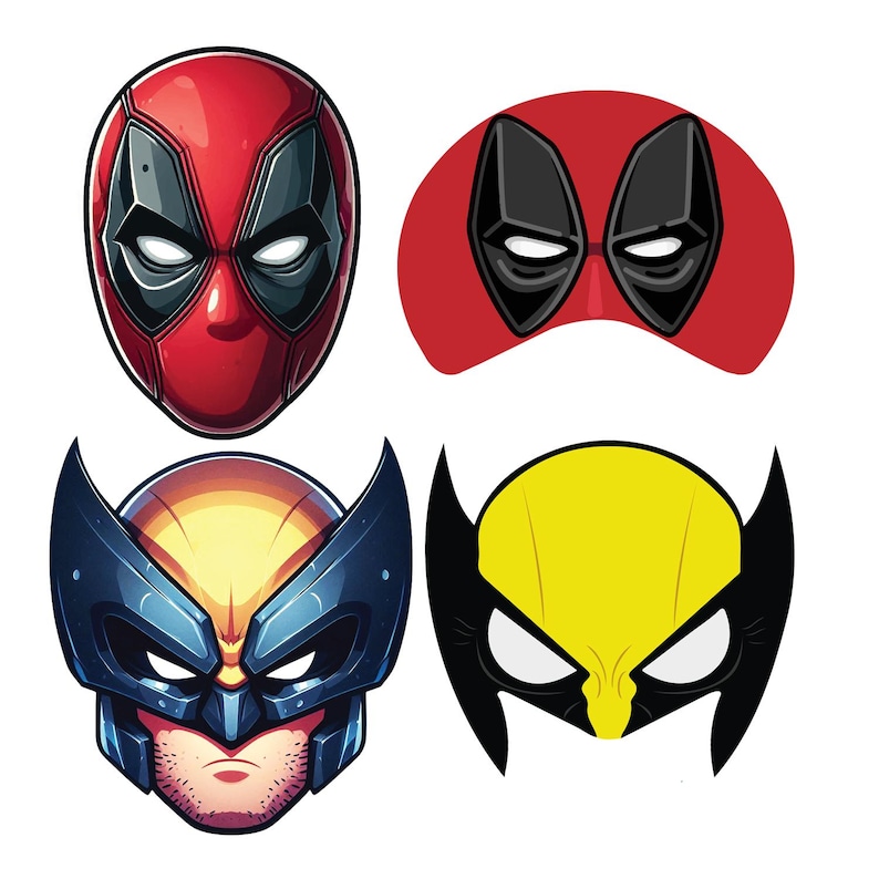 Printable Deadpool and Wonlverine Masks - Etsy