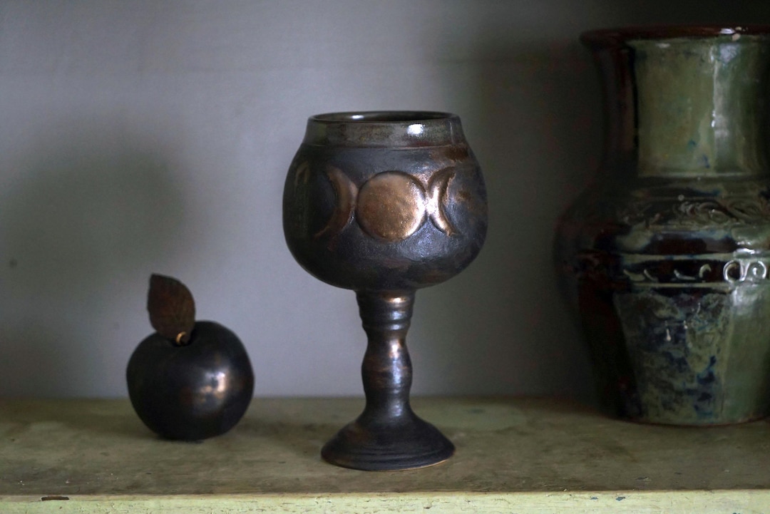 Ceramic Triple Moon Goddess Chalice - Etsy