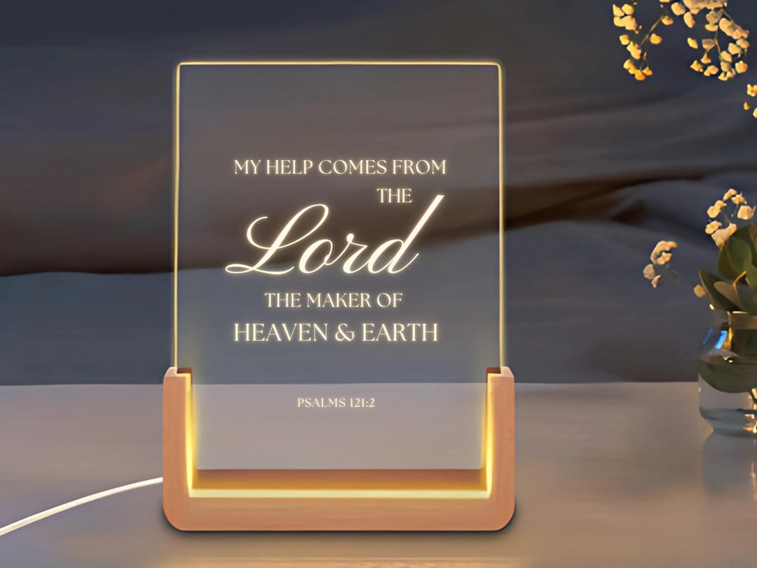 Personalized Bible Verse Light Gift for Her, My Help Comes From the ...