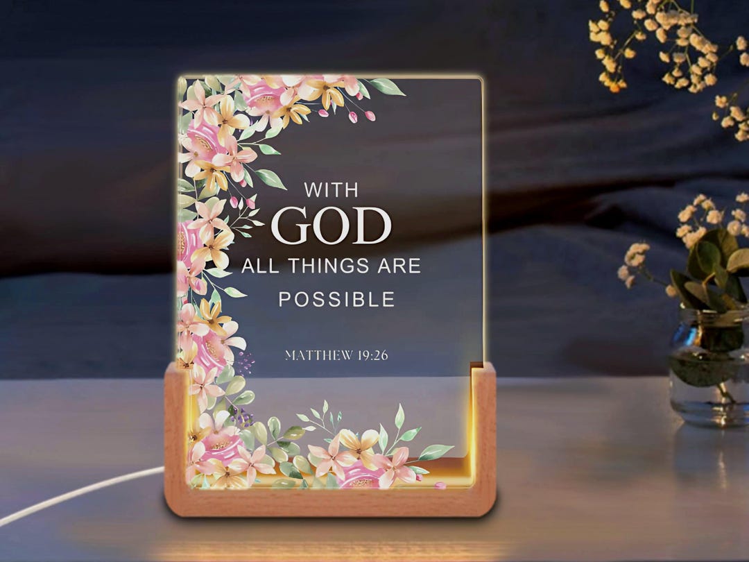 Personalized Bible Verse LED Light, Custom Bible Verse Gift, Christian ...