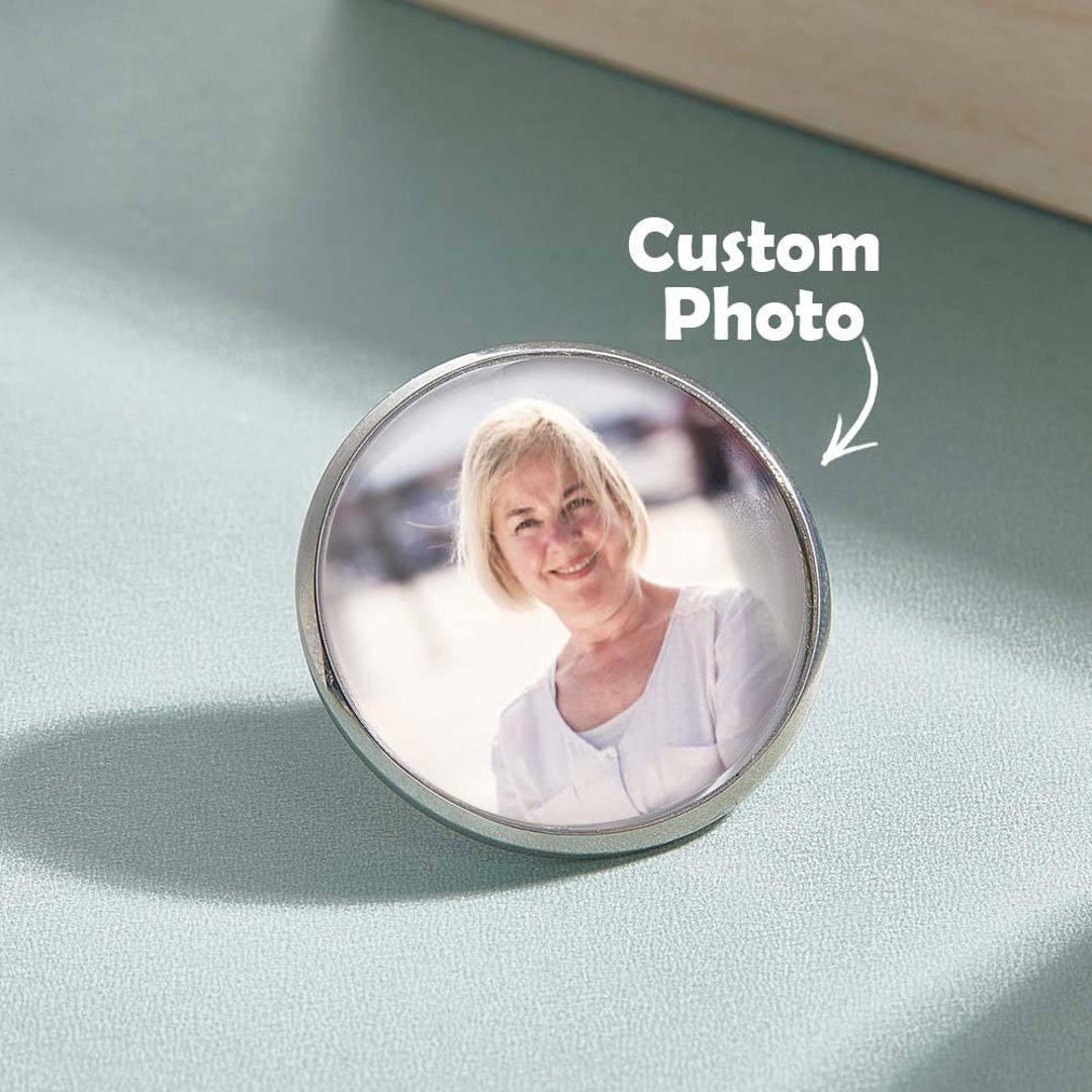 Personalized Wedding Lapel Pin With Text and Photo Memorial Wedding ...