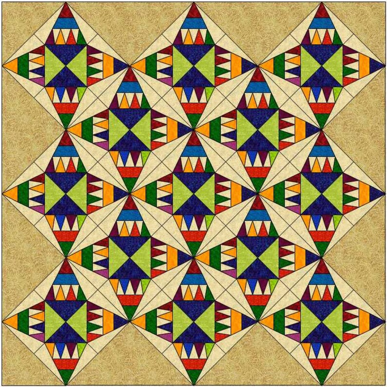 Quilt Block Pattern Crown of the King Foundation Paper - Etsy