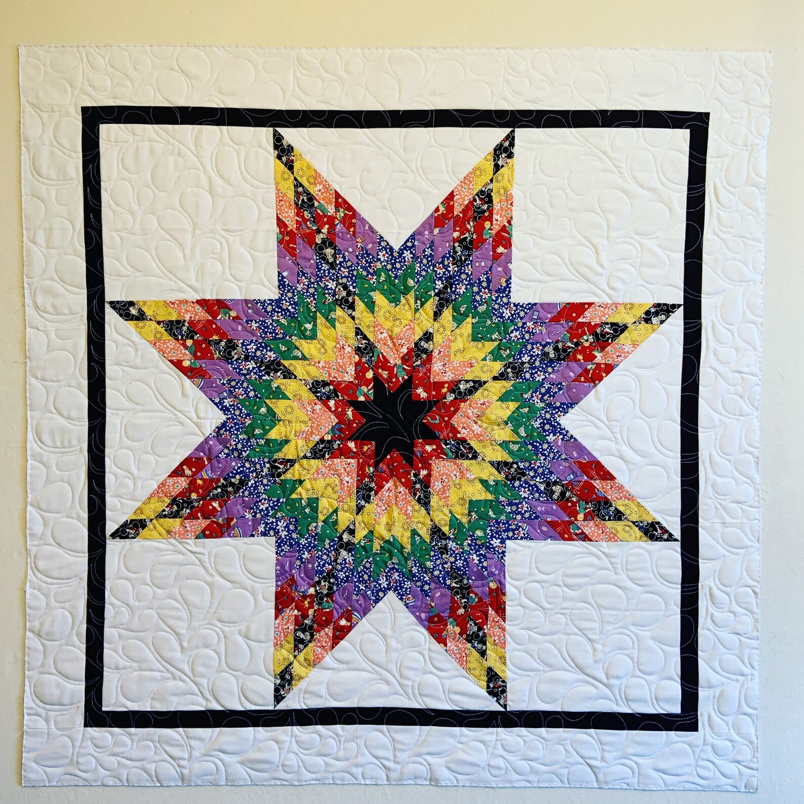 ROY-G-BIV Lone Star Quilt Pattern - PDF - Rainbow Star Quilt Pattern ...