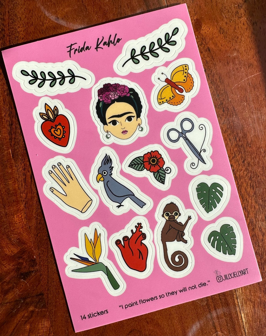 Frida Kahlo Vinyl Sticker Sheet, Cute Stationary, Planner Stickers - Etsy
